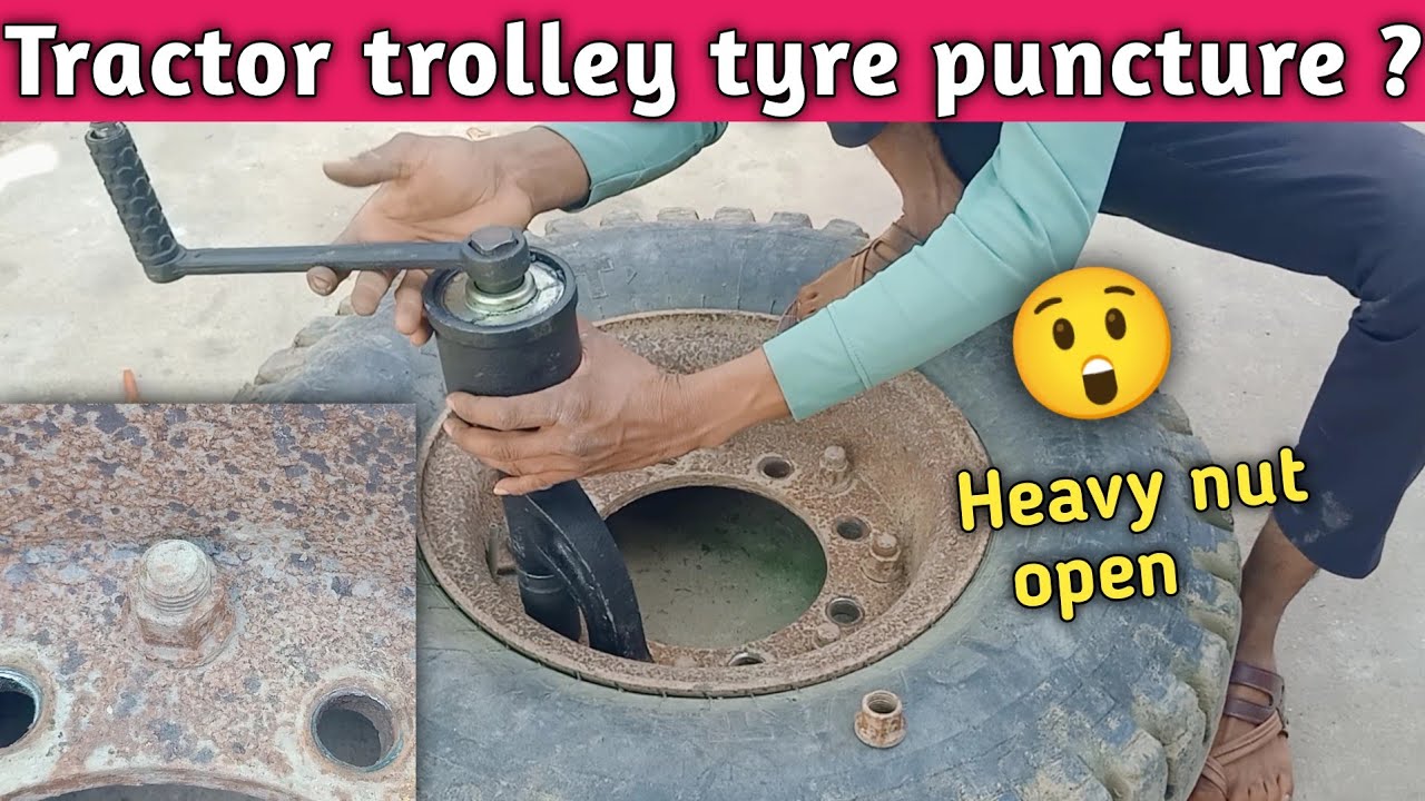 ट्रैक्टर की ट्राली का पंचर कैसे बनाएं |900-16tyre fittings/Tractor Tyre ...