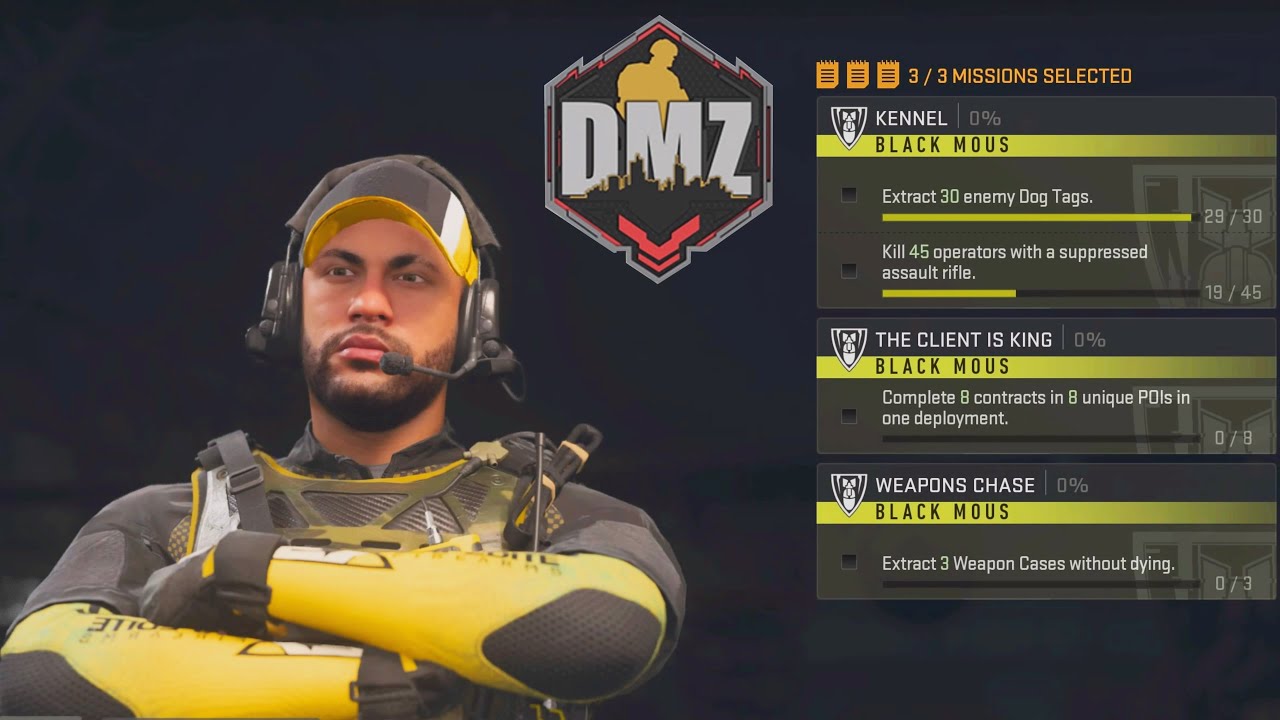 Warzone DMZ Black Mous Tier 5 Challenges - YouTube