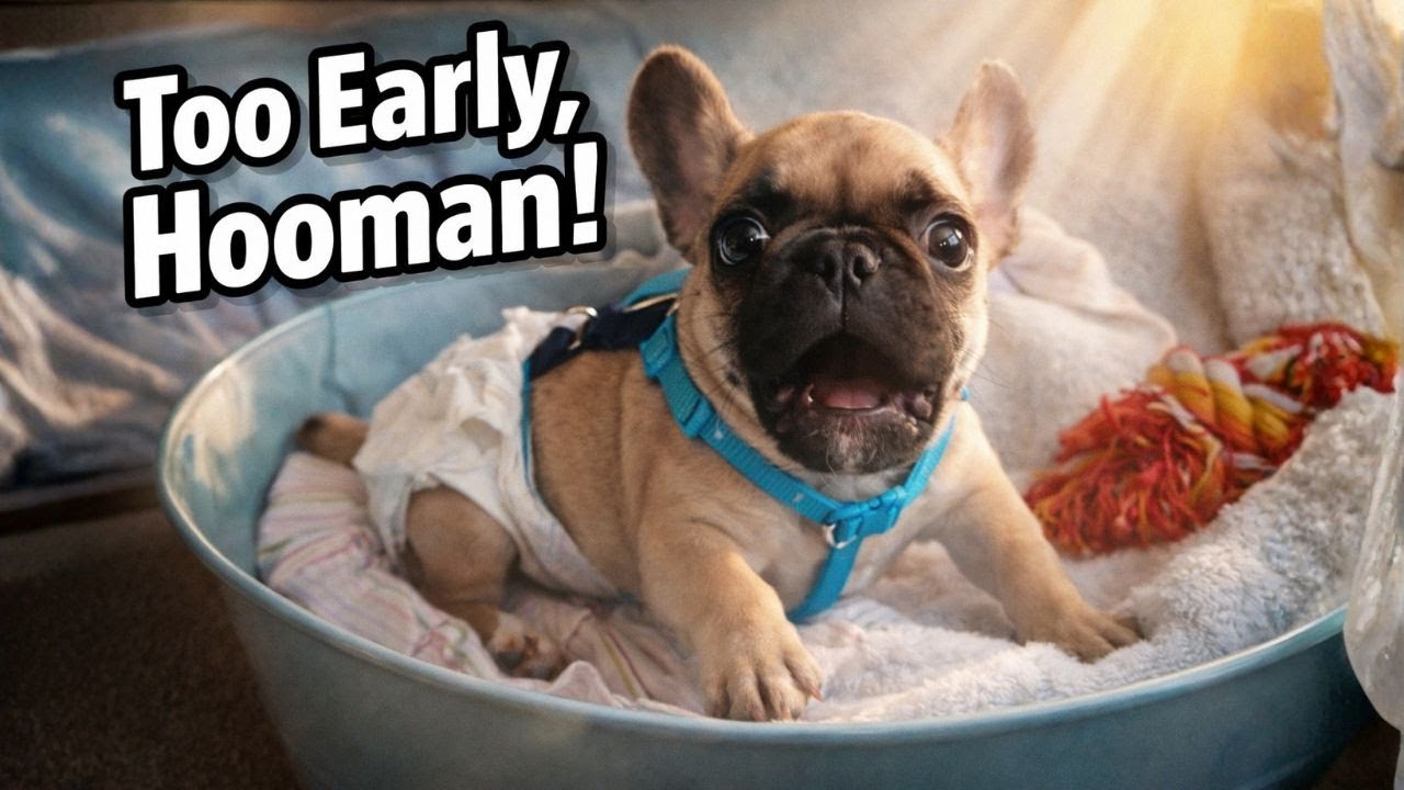 Morning Has Begun… and Tiny Frenchie Is Already Complaining 😂🐶 - YouTube