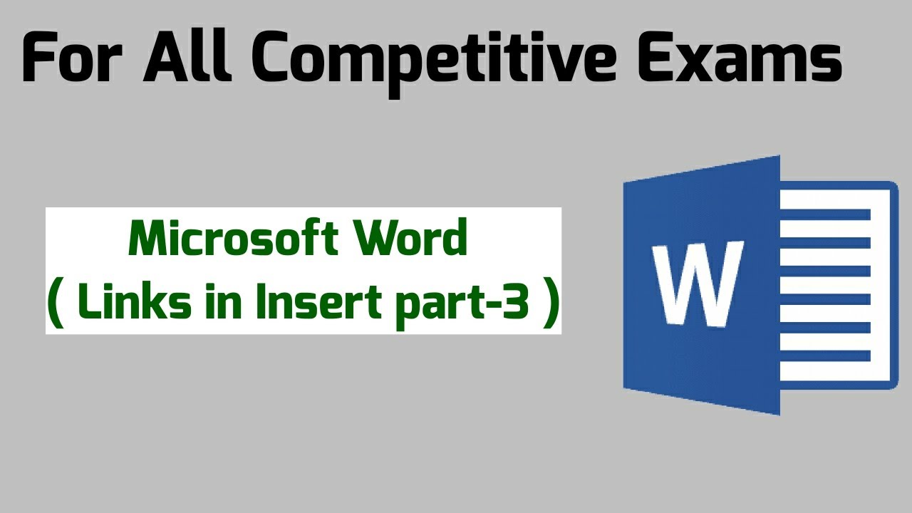 Microsoft Word (Links in insert part-3) - YouTube