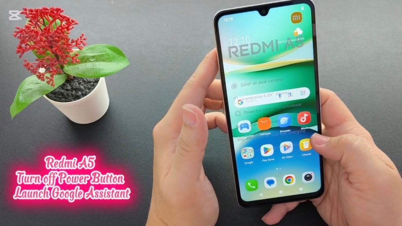 Redmi A5 Turn off Power Button Launch Google Assistant - YouTube