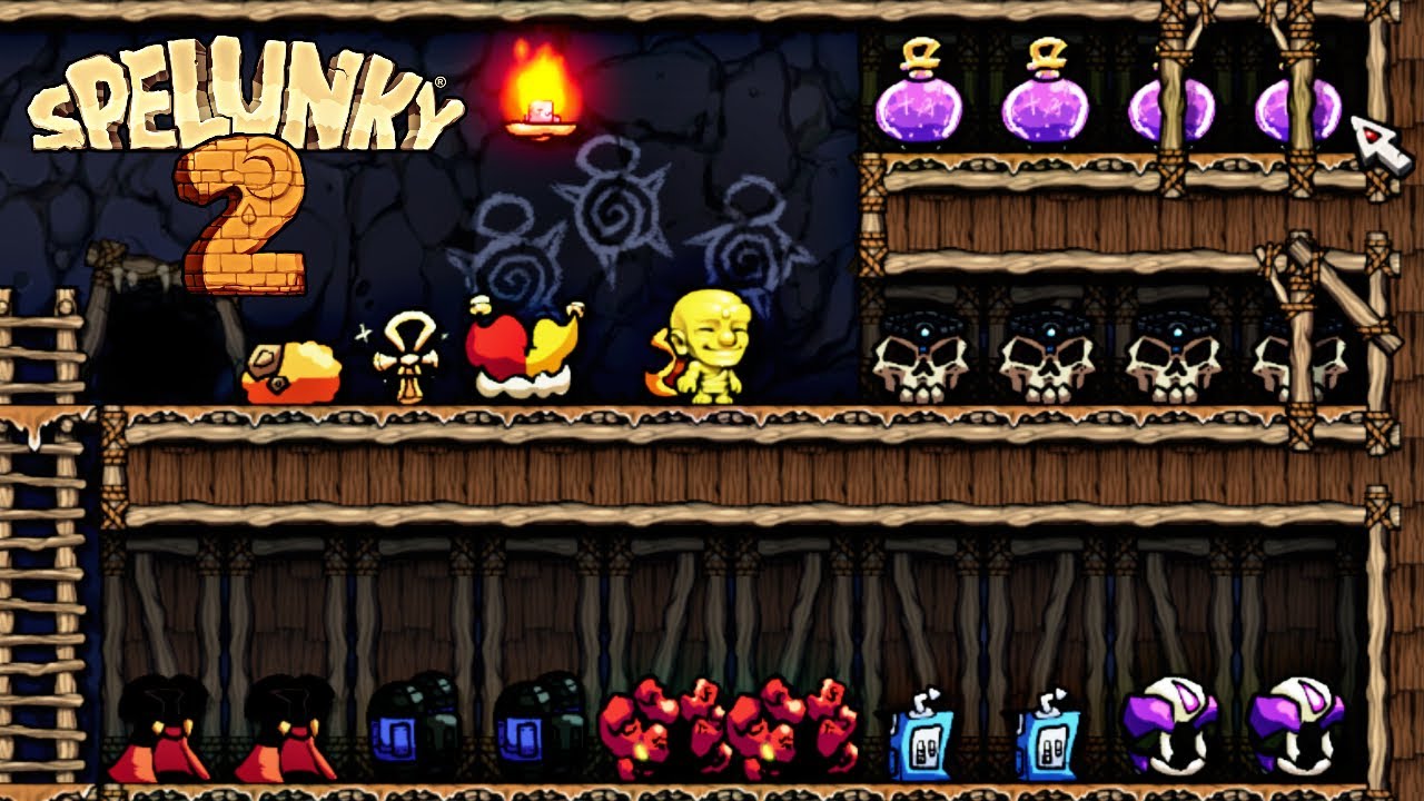 Spelunky 2 But EVERY Item is Redrawn - YouTube