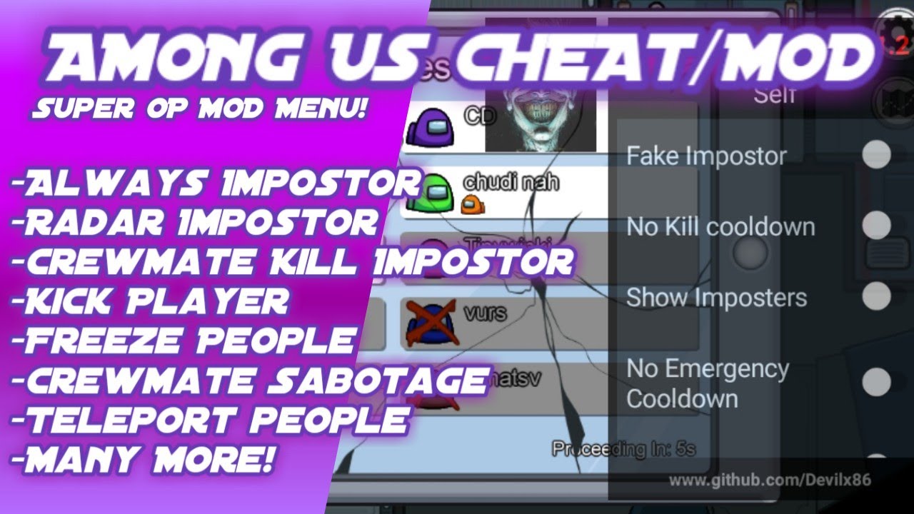 Among Us Super Mod Menu! Always Impostor | Radar Impostor | Crewmate ...