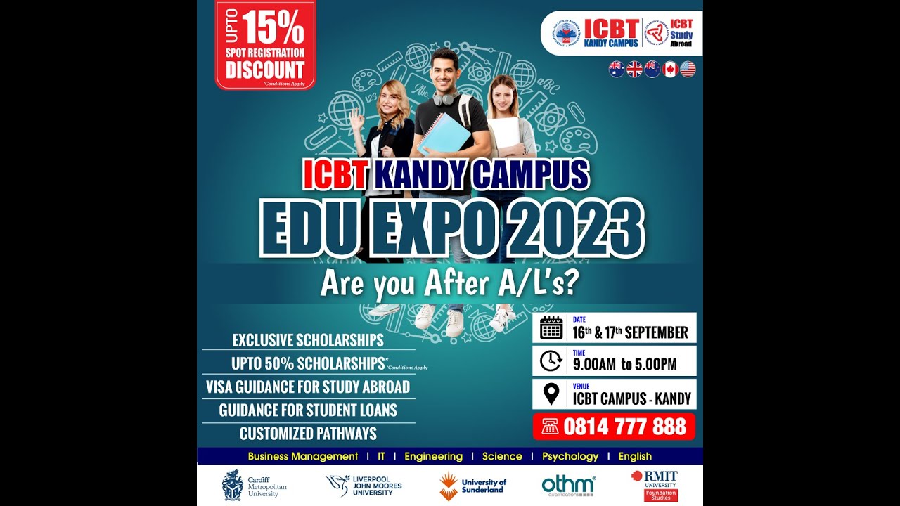 Explore Higher Education Paths with Edu Expo 2023 - 16th & 17th of September at ICBT Kandy ...