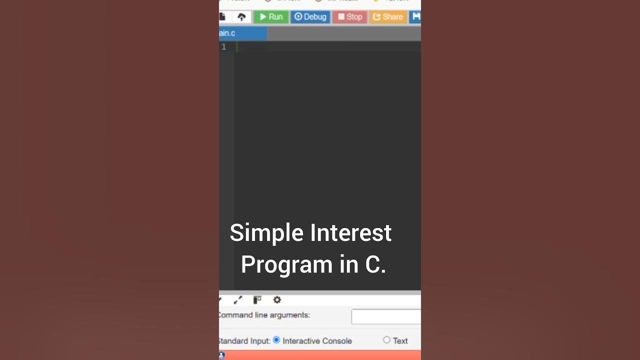 Simple Interest Program In Ccoding Programming Youtubeshorts Youtube 7993