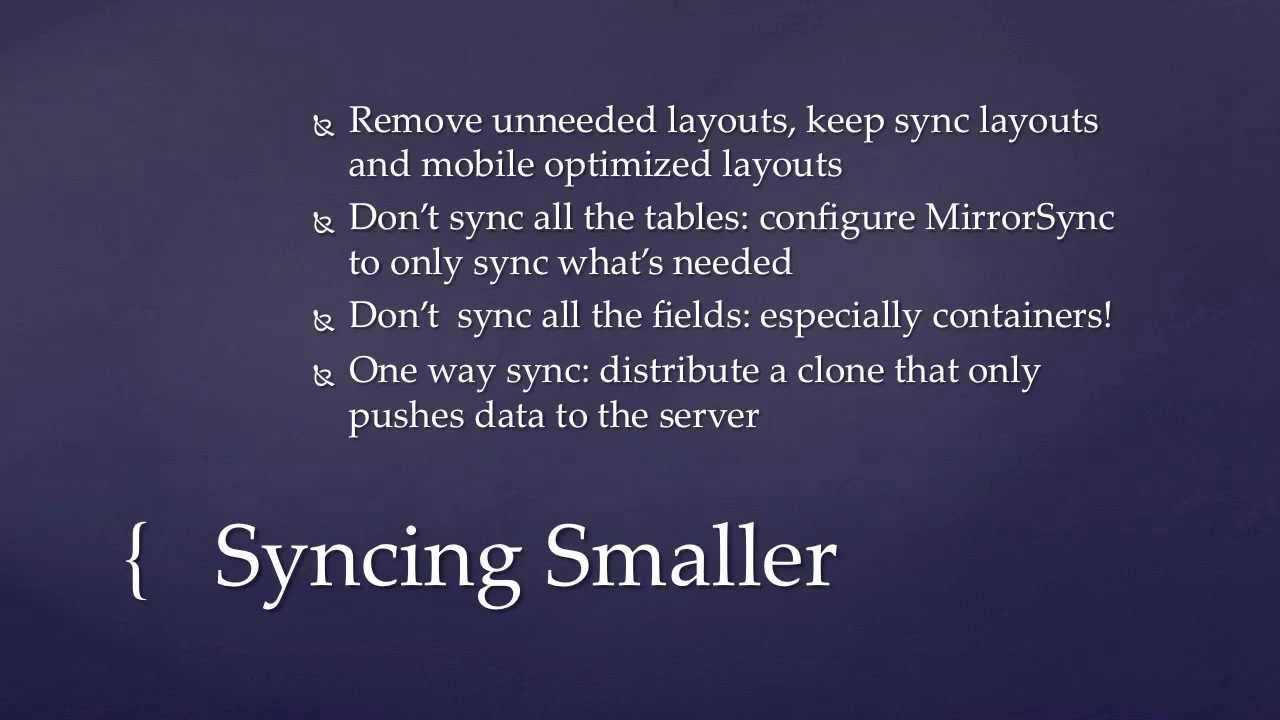 Syncing smaller with MirrorSync - YouTube
