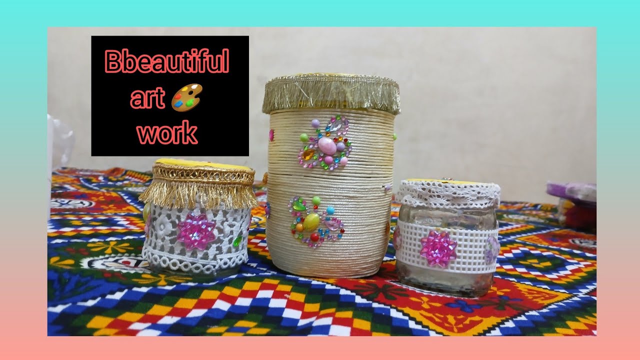 Handwork | Beautiful 🎨 art work | Fun 😁 with shahnaz | bottles 🍼 work ...