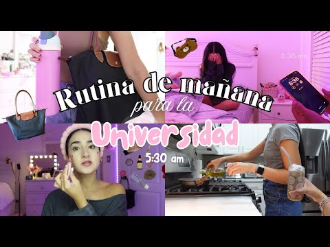 Rutina de Mañana para la Uni 🎀🤍 5:30 am (GRWM, outfit, desayuno, skincare, cabello, todo)
