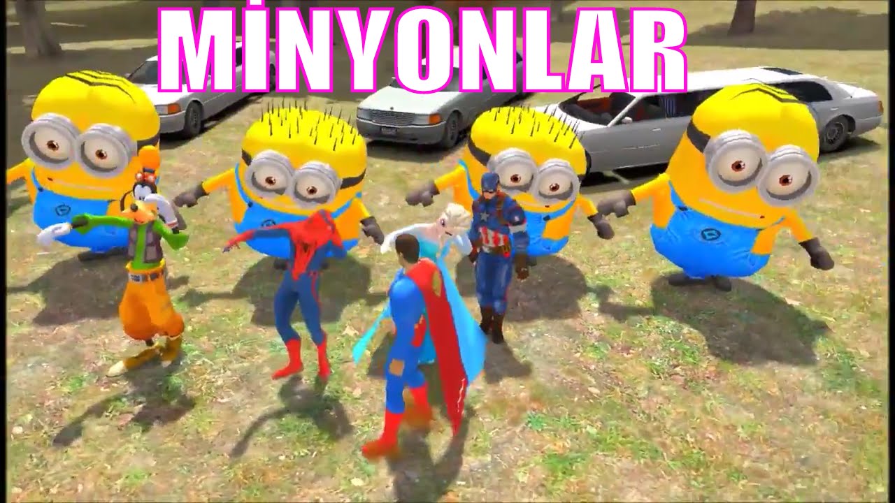 Süper Şimşek McQueen ♥ Minyonlar ♥ Kaptan Amerika ♥ Goofy ♥ Örümcek ...