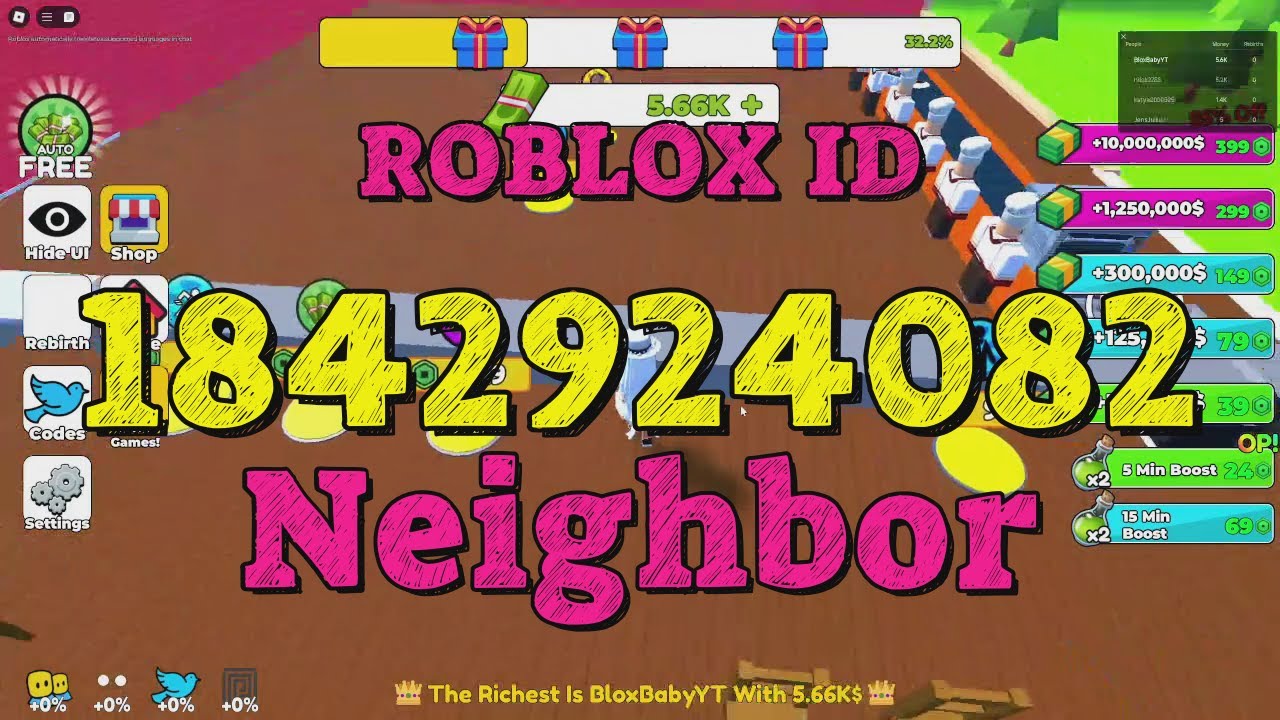 NEIGHBOR Roblox Song Codes - YouTube