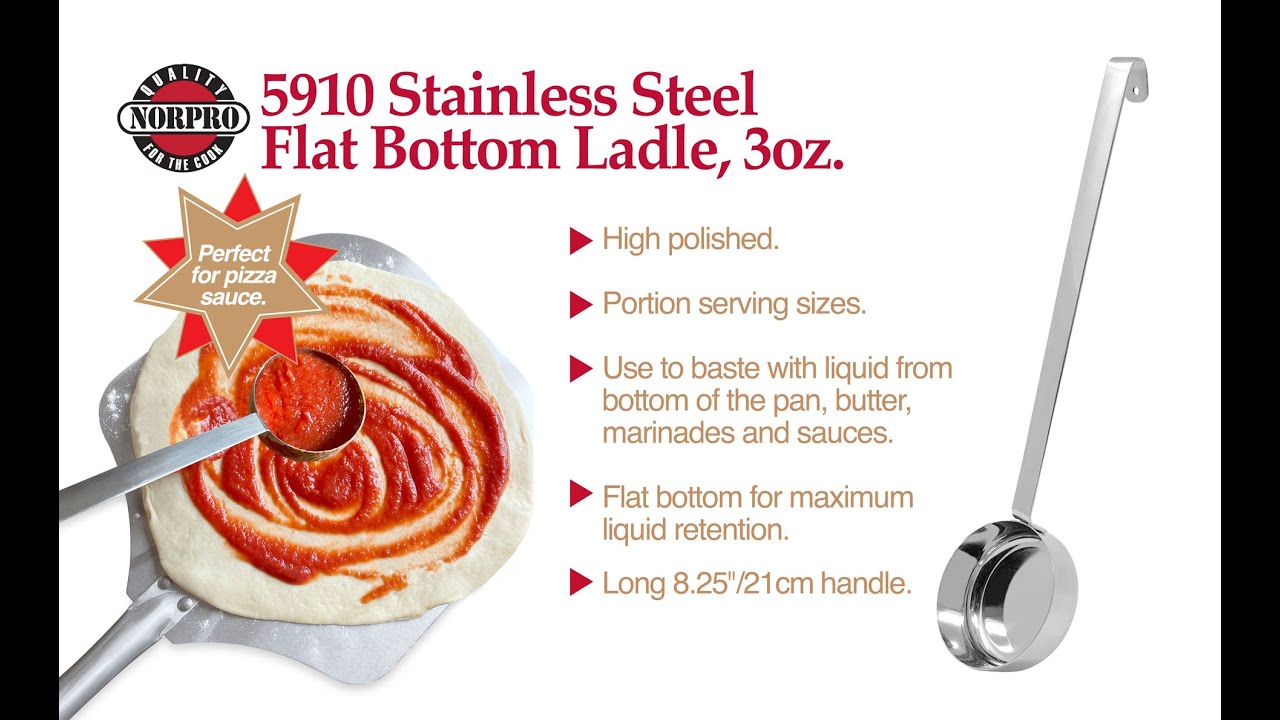 Norpro 5910 Stainless Steel Flat Bottom Ladle - YouTube