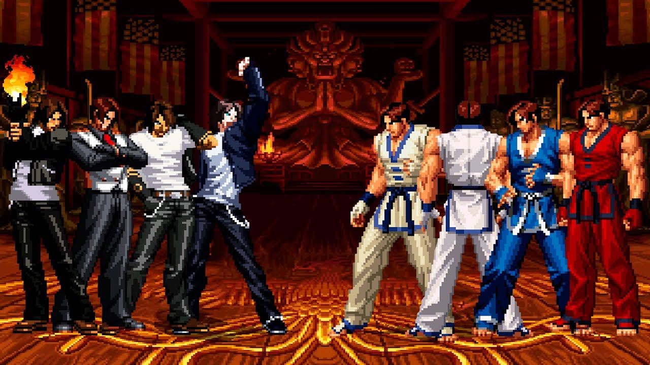 [KOF Mugen] Kyo Kusanagi Team vs Kim Kaphwan Team - YouTube