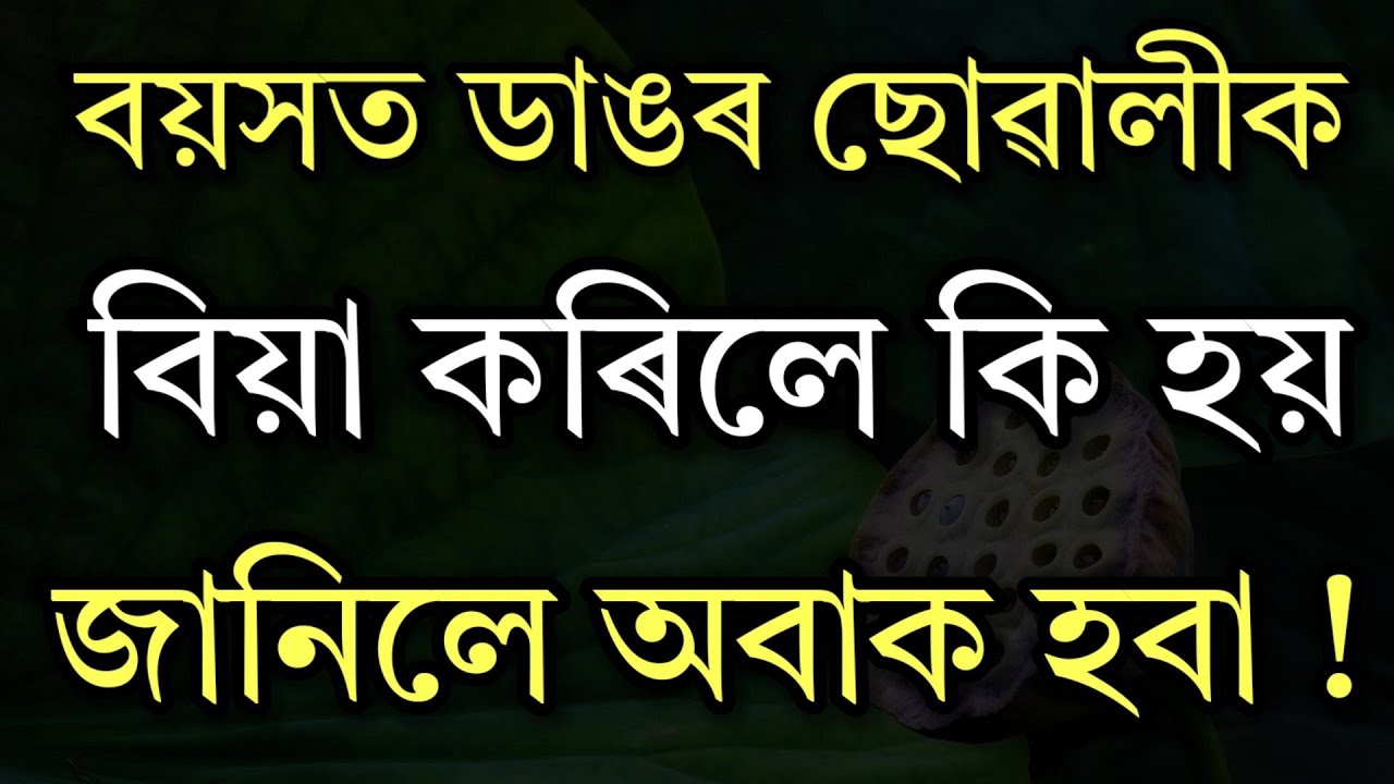 বয়সত ডাঙৰ ছোৱালীক বিয়া কৰিলে / Assamese Emotional and Heart Touching ...