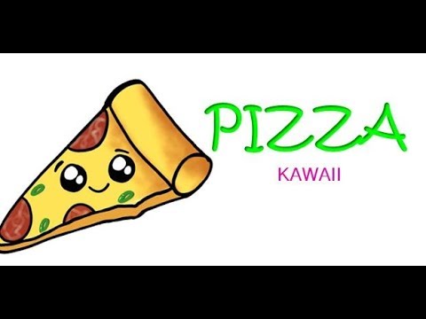 Kawaii PIZZA selber malen. Wie zeichnet man kawaii (Ausmalbilder)