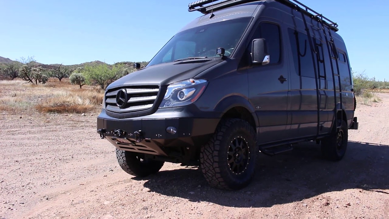 Lifted 4x4 Sprinter Van Custom Winch Front Bumper - YouTube