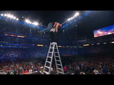 Brock Lesnar falls from the ladder - extreme match