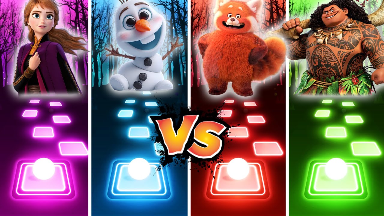 Anna Vs Olaf Vs Turning Red Meilin Vs Maui - Tiles Hop! Love Is An Open ...