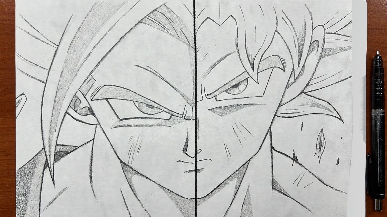 How to draw beast gohan vs goku ultra instinct | Drawing tutoriel - YouTube