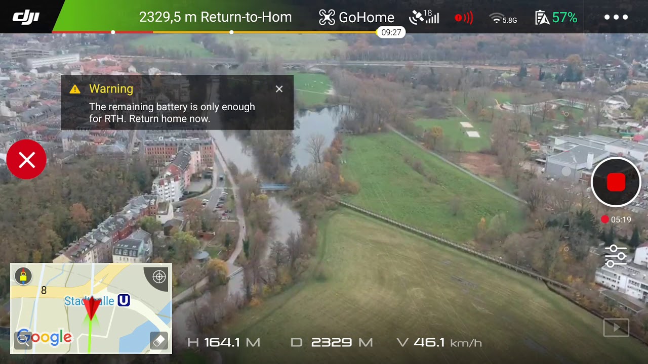 DJI Spark - My First Distance Test Flight in FCC Mode + RC Antenna Mod ...