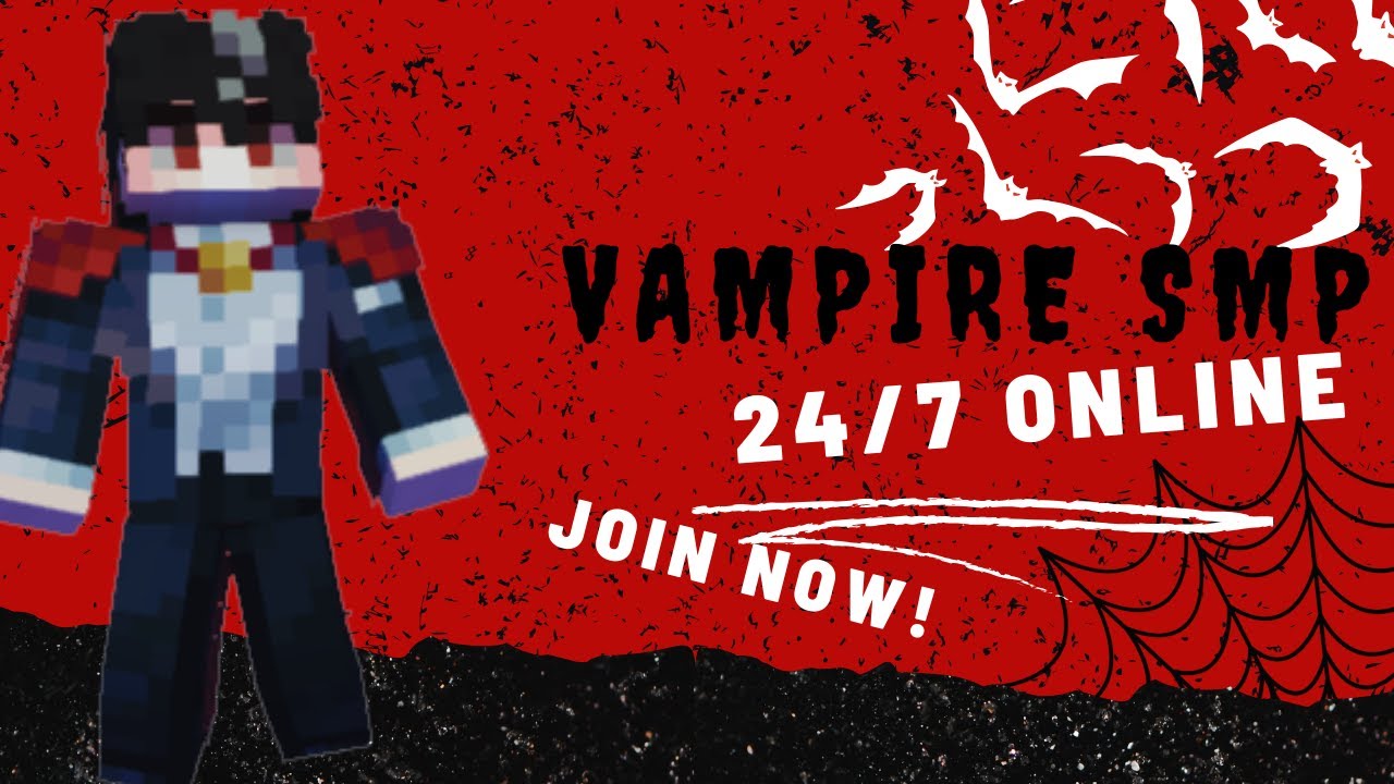 "🔥 HEROBRINE "🔥 JOIN MY 24/7 ONLINE VAMPIRE SMP! 🧛‍♂️FREE TO JOIN! 🆓 ...