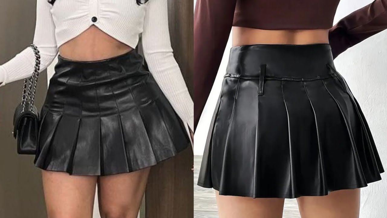 Most expensive frilled leather mini skirts//night club skirts designs ...