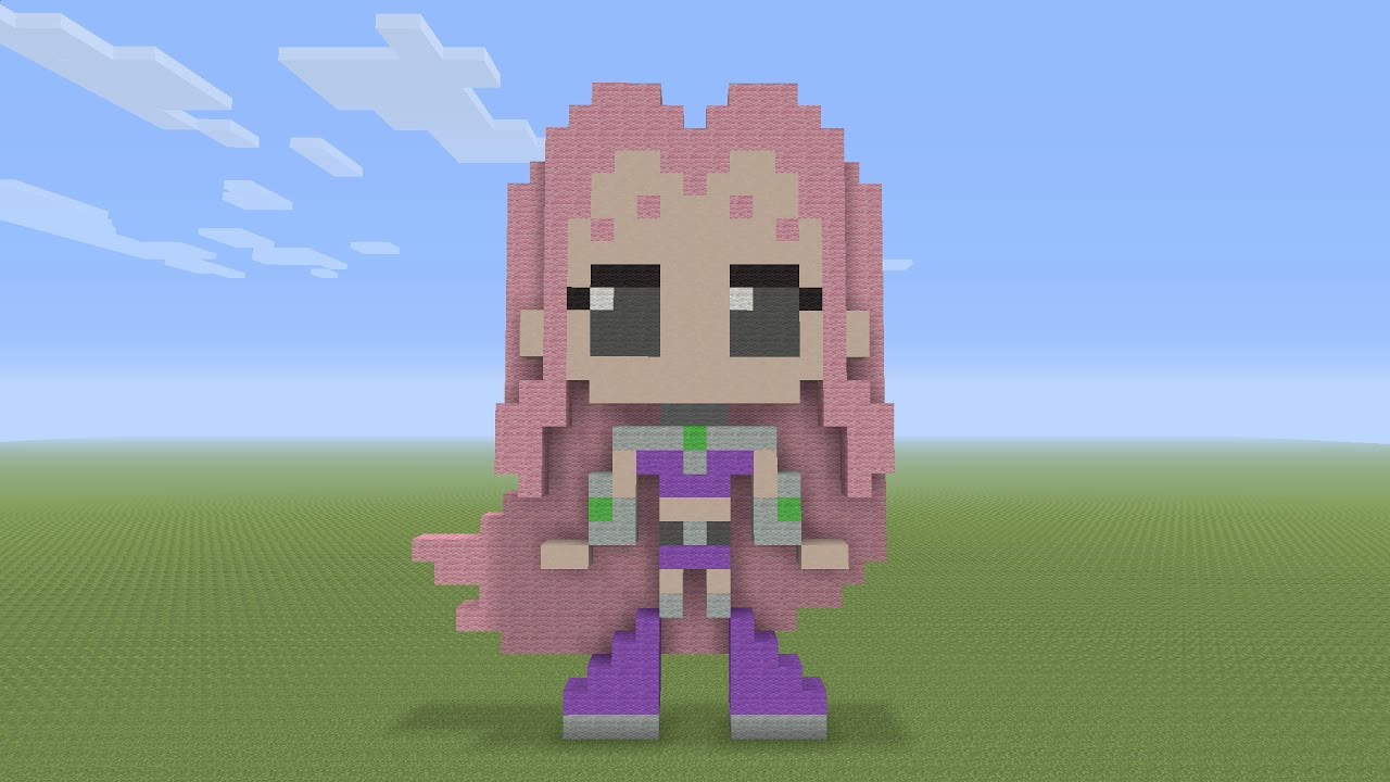 Minecraft Pixel Art - Starfire From Teen Titans GO! - YouTube