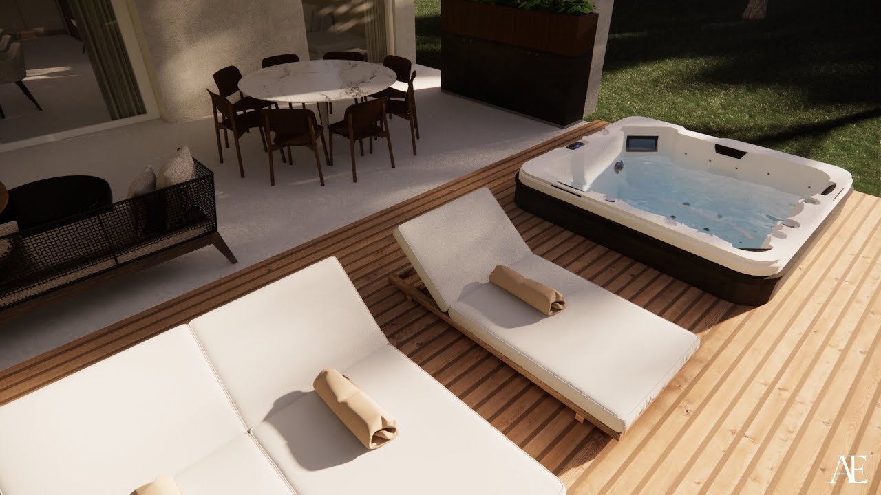 3D ANIMATION - villa with jacuzzi - YouTube