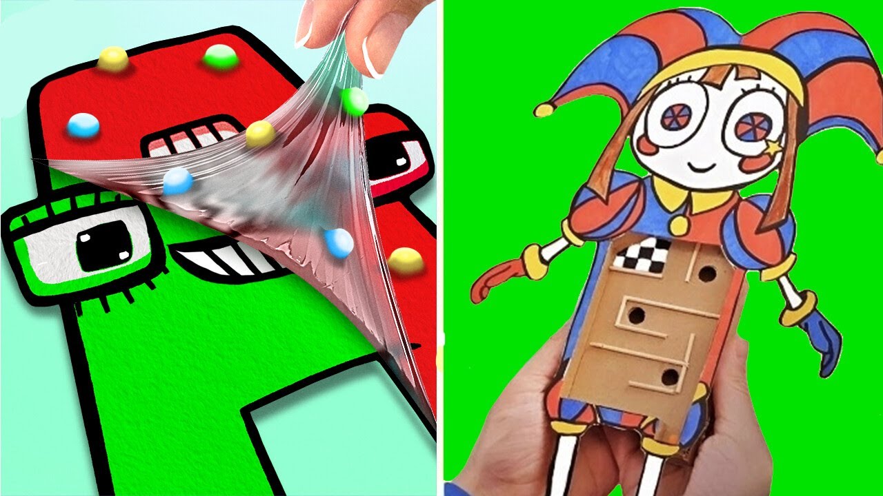 Paper Craft with Digital Circus and Alphabet Lore *Drawing Asmr Video ...