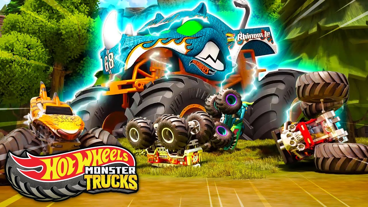 Hot Wheels Monster Trucks | HUGE AND EPIC Wreckin' Rhinobot! - YouTube
