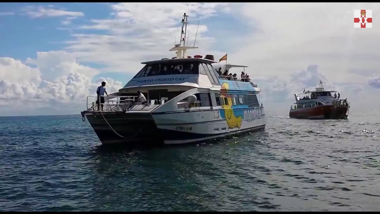 Glass bottom catamarans @ Cala Millor Majorca Sept 23rd 2014 - YouTube