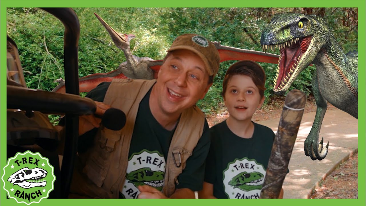 Dinosaurs and Germ at T-Rex Ranch | T-Rex Ranch Dinosaur Videos - YouTube
