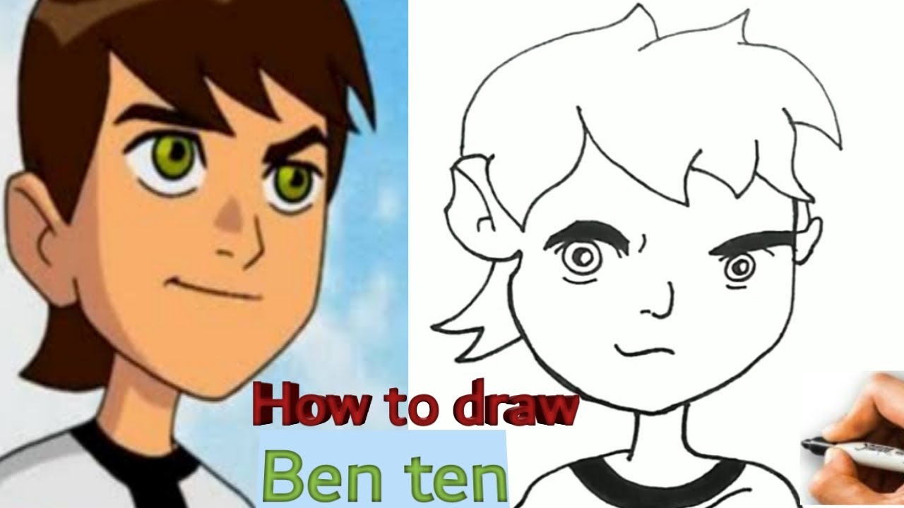 How to draw Ben ten easy. | Draw Ben ten step by step. Draw Ben Ten ...