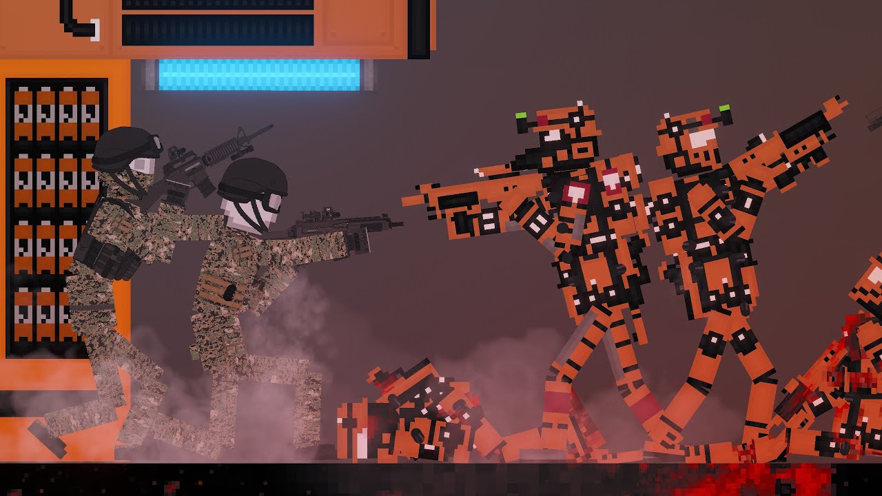 Alien Soldiers Attack Modern Soldiers in People Playground - YouTube