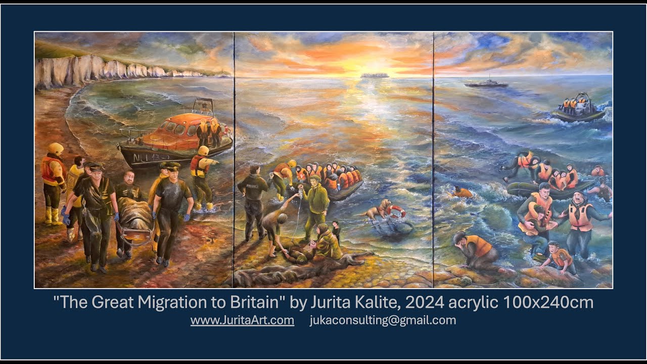 The Great Migration to Britain by Jurita Kalite 100x240cm - drawing ...