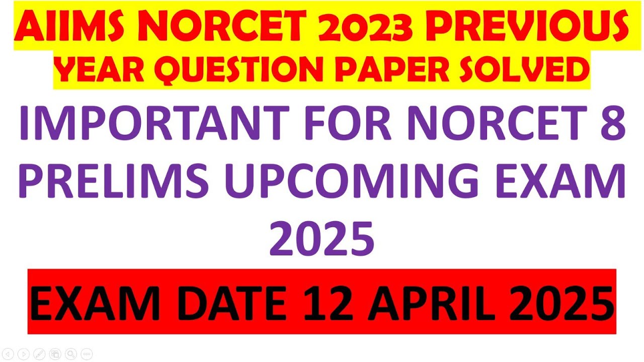NORCET (AIIMS) 2023 Paper Solution |Memory Based Paper | - YouTube