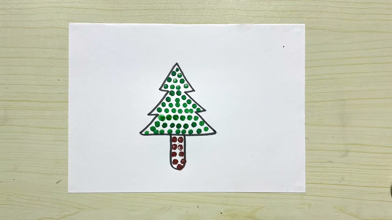 Christmas Tree | Earbuds Painting | How to make Tree with Earbuds - YouTube