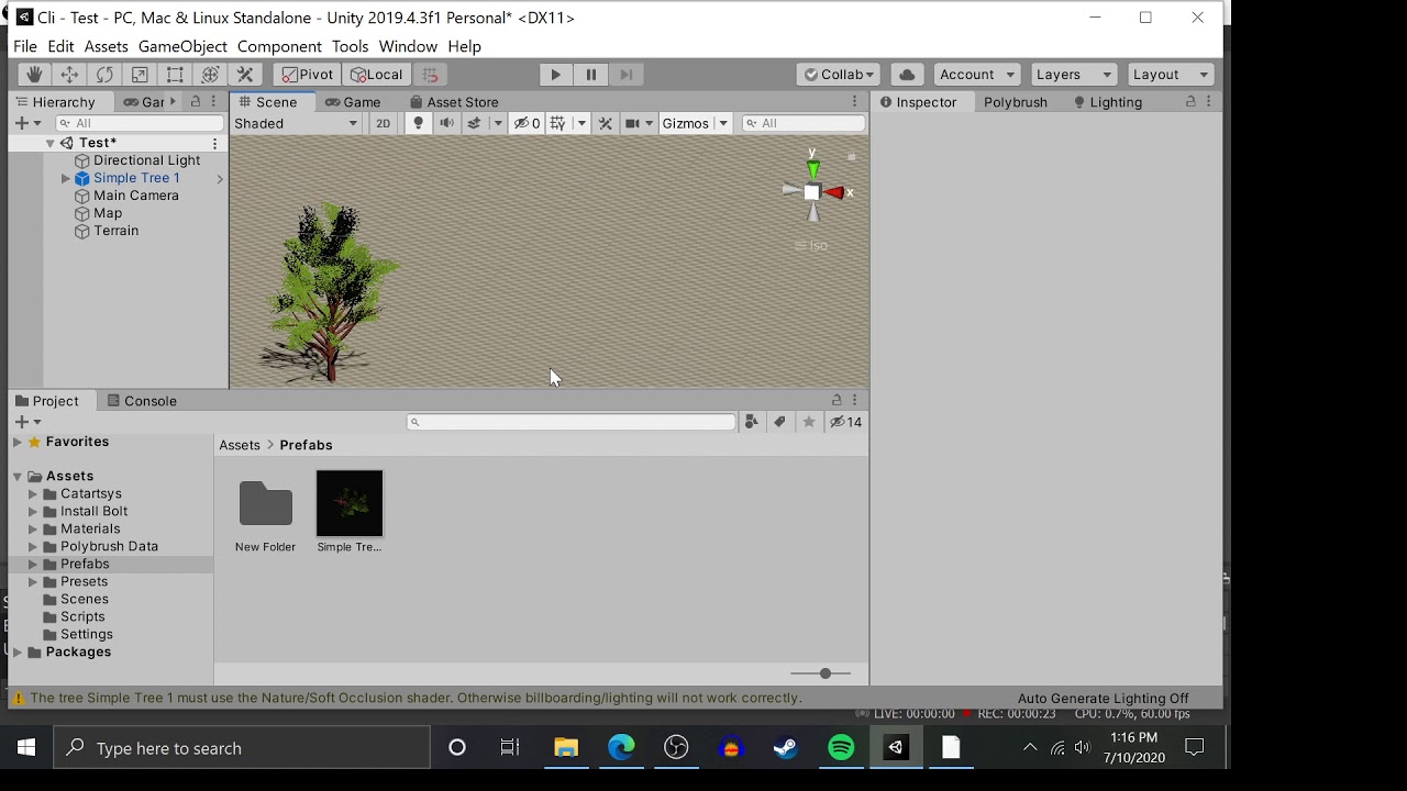 Terrain Prefab Tree Issue - YouTube