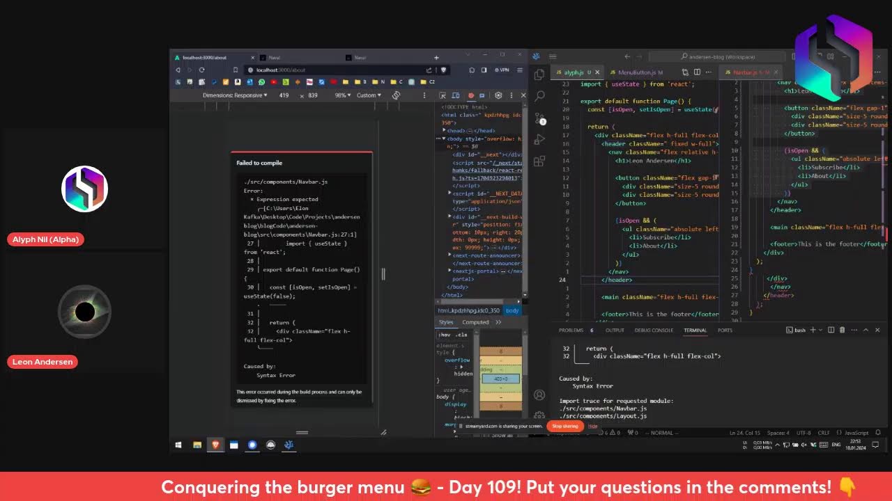 Day 109 of 200 Days of Code with Leon Andersen - YouTube