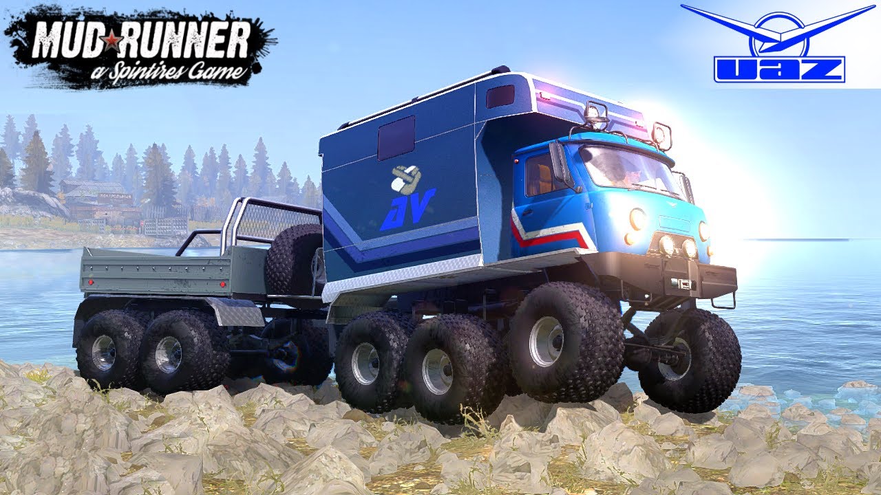 Spintires: MudRunner - MURASCHKA 6X6 Floating Vehicle Crossing The Lake ...
