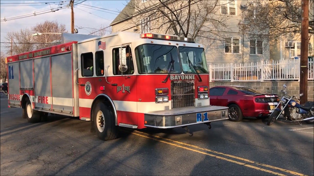 BAYONNE FIRE DEPARTMENT RESCUE 1 RESPONDING FROM QUARTERS IN BAYONNE ...