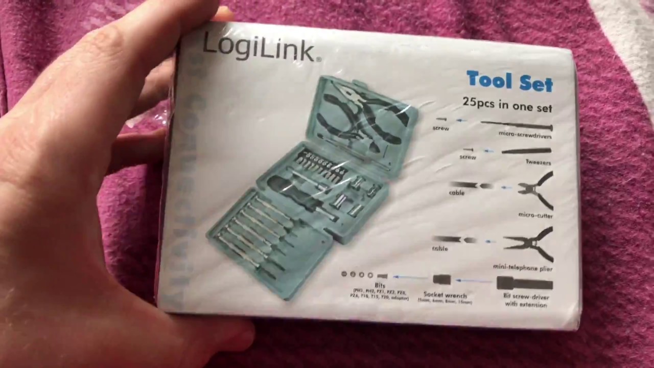 LogiLink Tool Set 25pcs in one set unboxing and instructions - YouTube