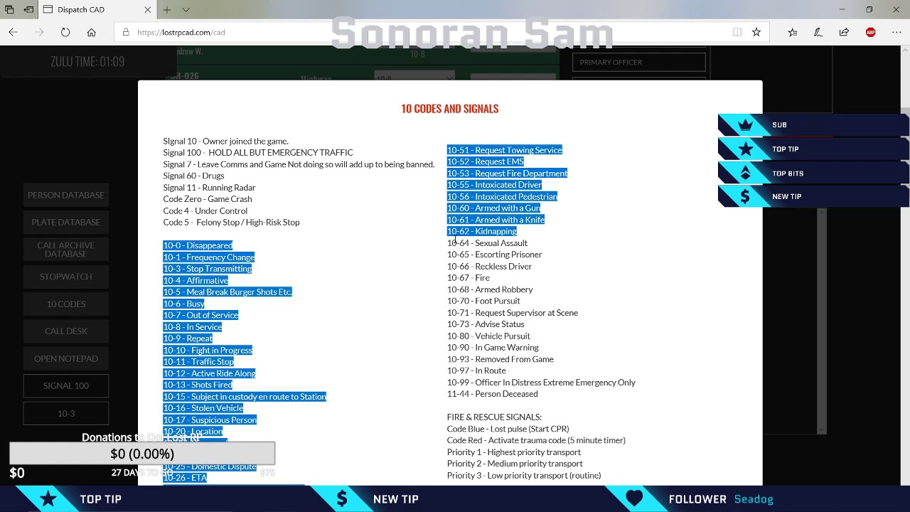 DoJ Lost RP Dispatcher CAD Walk Through - YouTube