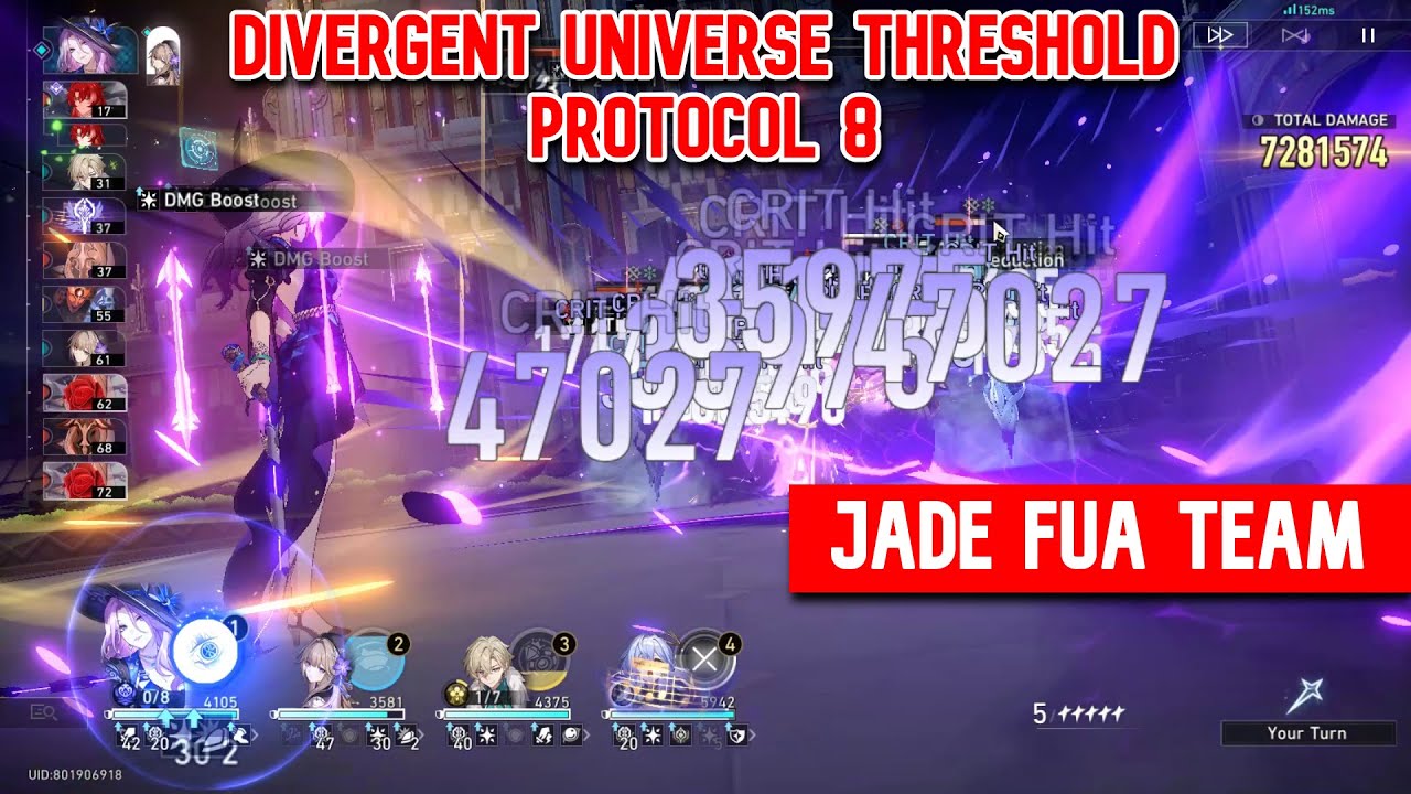 Jade FuA Team | Divergent Universe Threshold Protocol 8 | Honkai Star Rail 2.5 - YouTube