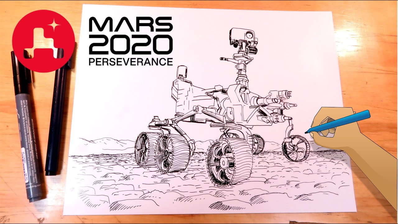 Cómo dibujar el Rover Perseverance de la NASA en Marte - YouTube
