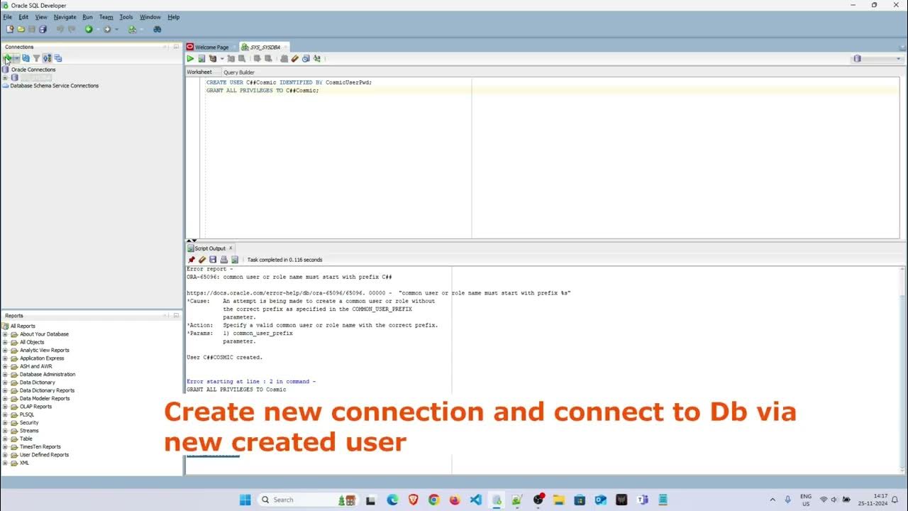 How to Create a New User and Grant All Privileges in Oracle DB Using SQL Developer - YouTube