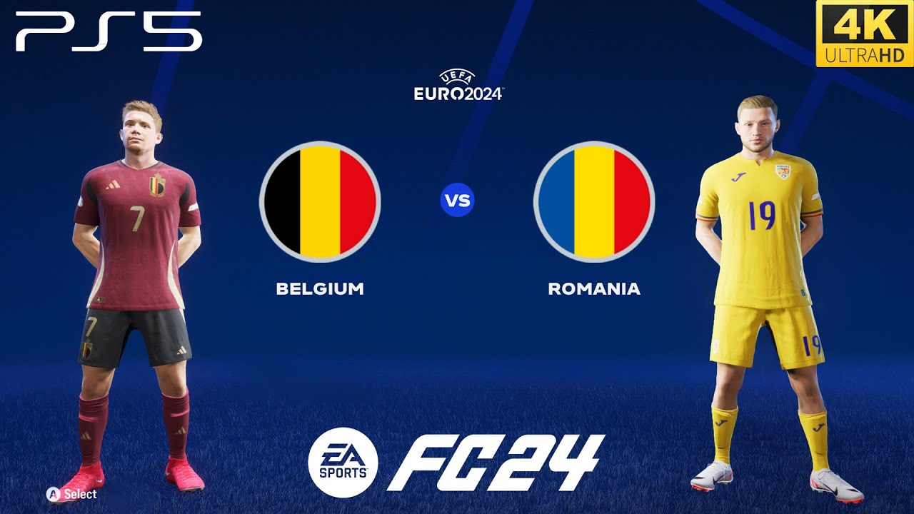 FC24 - BELGIUM VS ROMANIA - UEFA EURO 24 - GROUP STAGE - MATCHDAY 2 ...