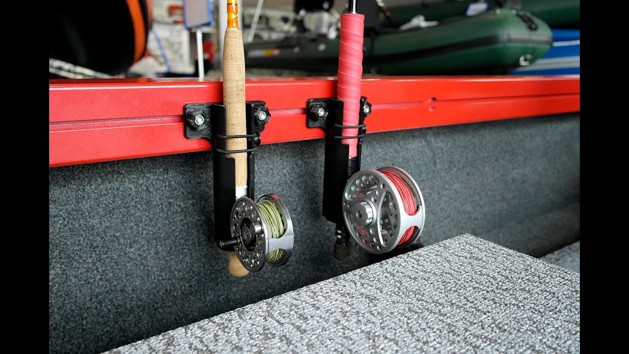 Boat fly fishing rod holder - YouTube