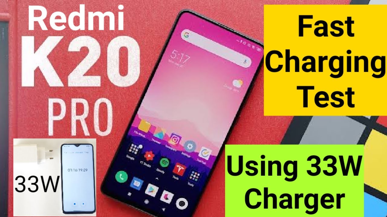 Redmi k20 pro 33w charging test fast charging support test - YouTube
