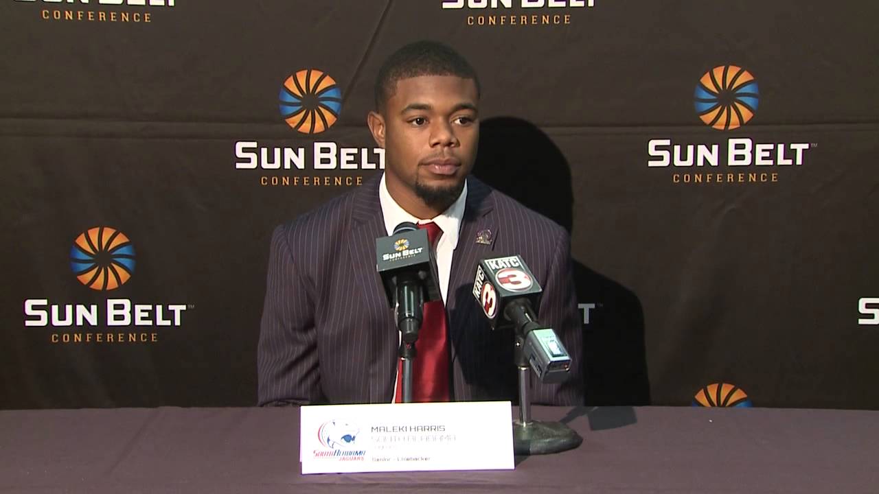 2014 Sun Belt Media Day - South Alabama LB Maleki Harris - YouTube
