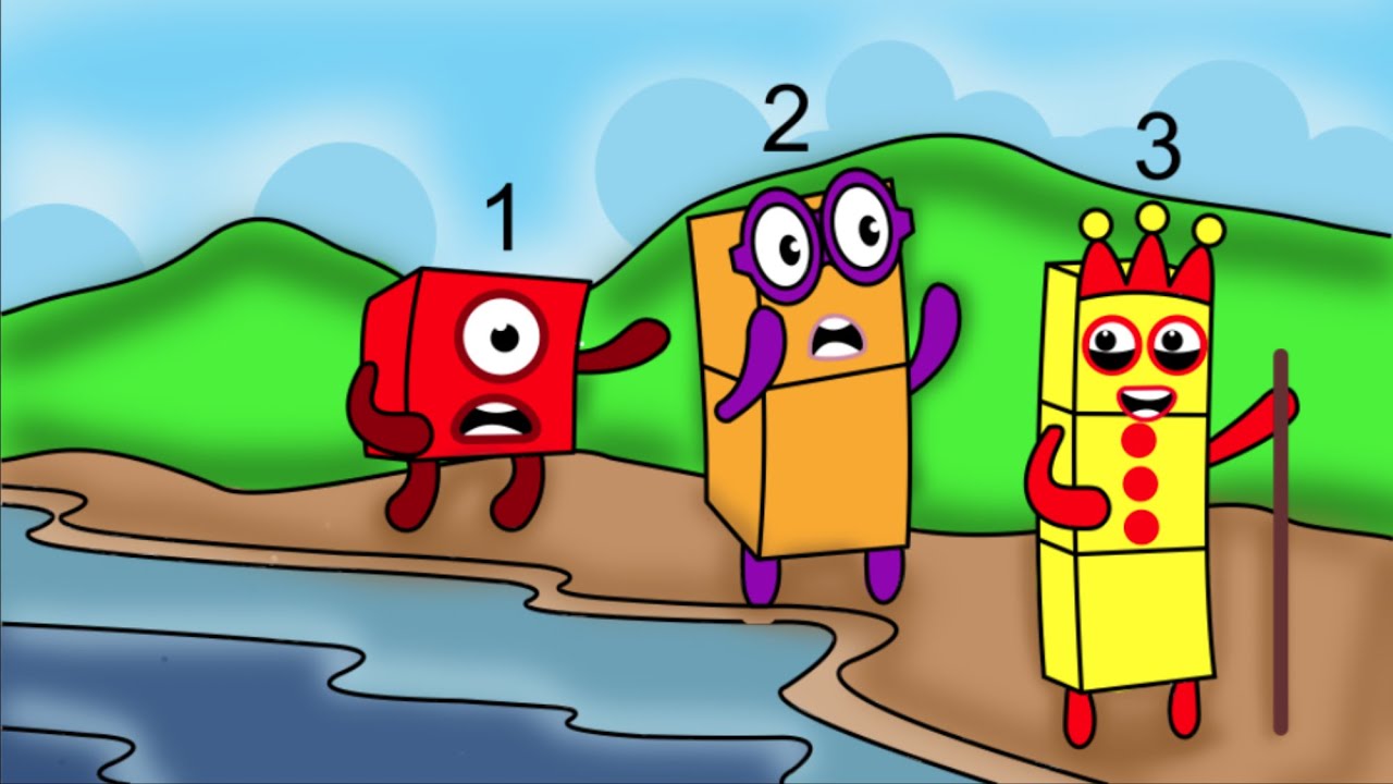 Numberblocks 1 2 3 lost direction, - fan made coloring story - YouTube